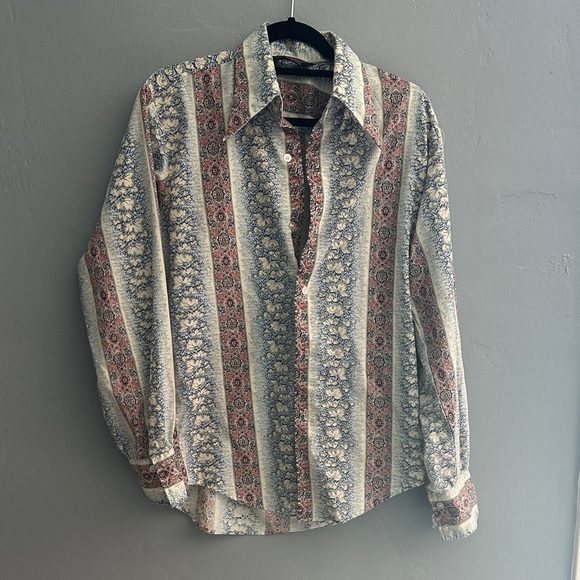Scene III | Shirts | Scene Iii Mens Floral Stripe Shirt Red And Blue ...
